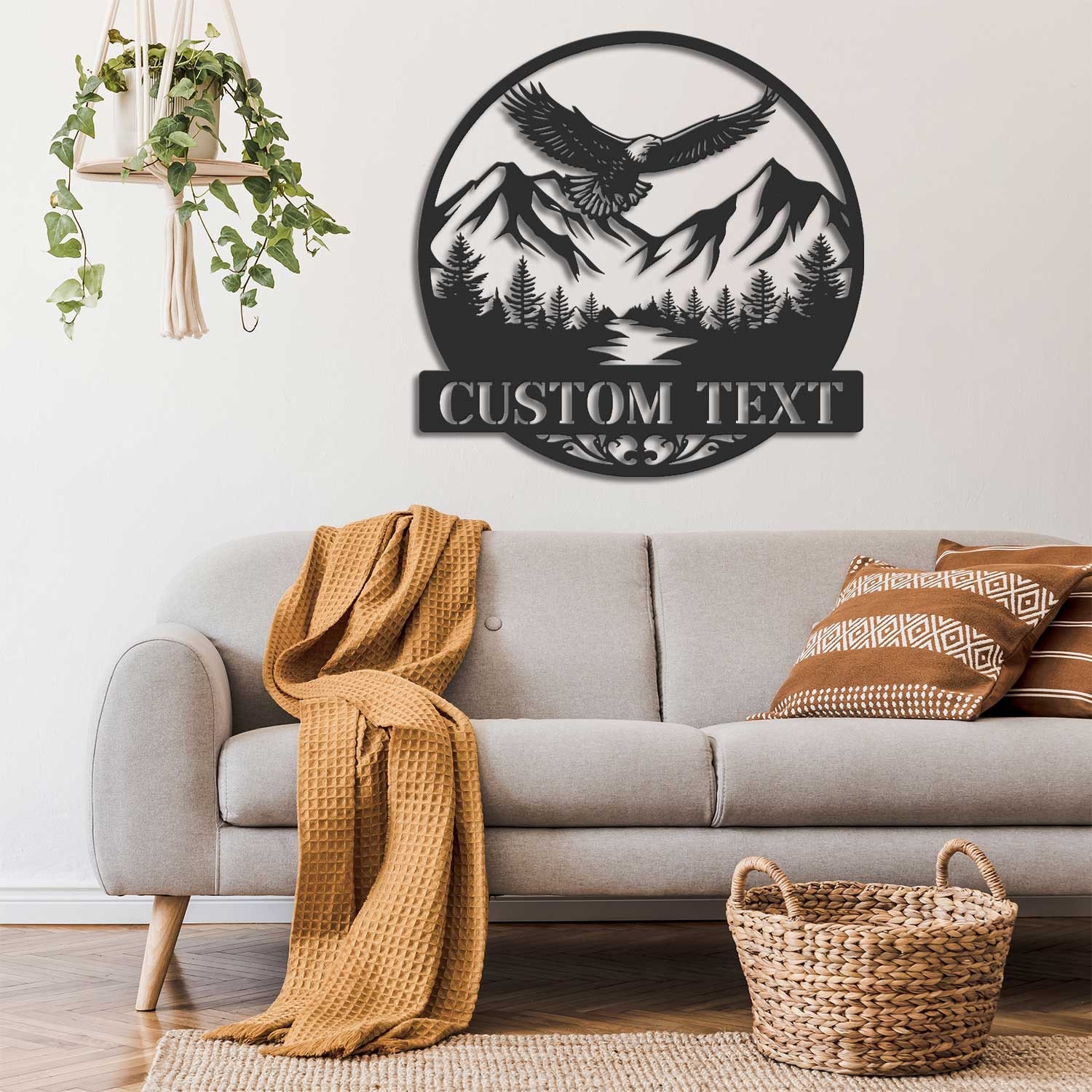 Custom Outdoor Eagle Monogram, Eagle Address Sign Metal Sign With ...