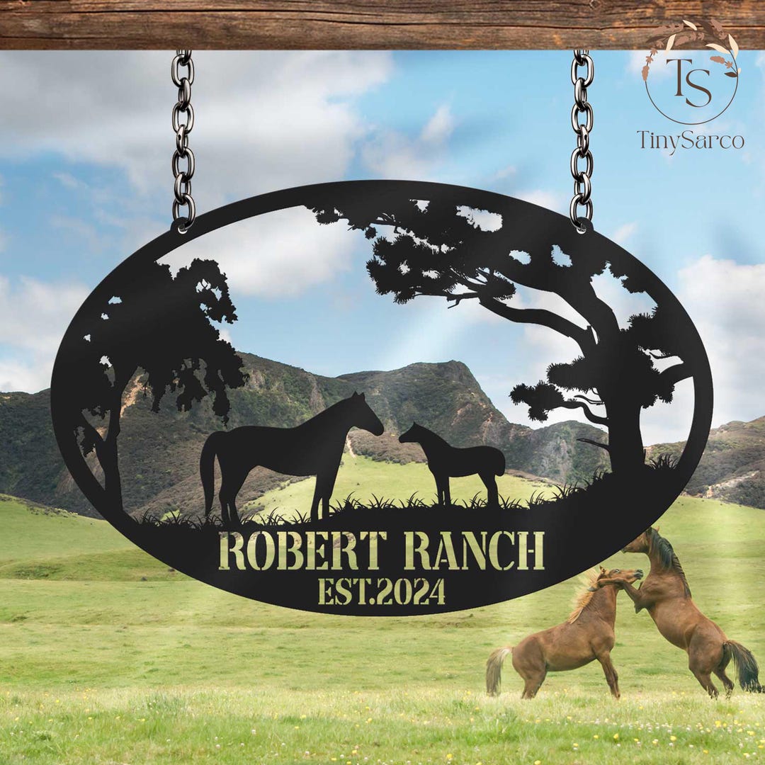 Custom Horse Metal Wall Art Ranch Metal Sign Ranch Decor Outdoor Metal ...