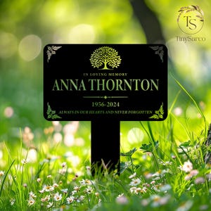 Custom Memorial Tree Sign With Stake, Personalized Memorial Plaque ...