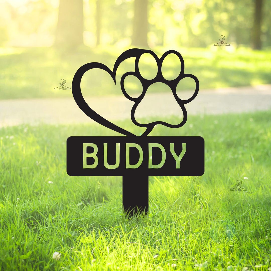 Personalized Pet Memorial Sign, Custom Pet Garden Decor, Paw Print ...