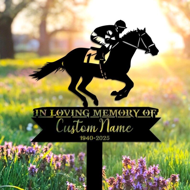 Custom Horse Pet Memorial, Personalized Photo Horse Yard Stake, in ...