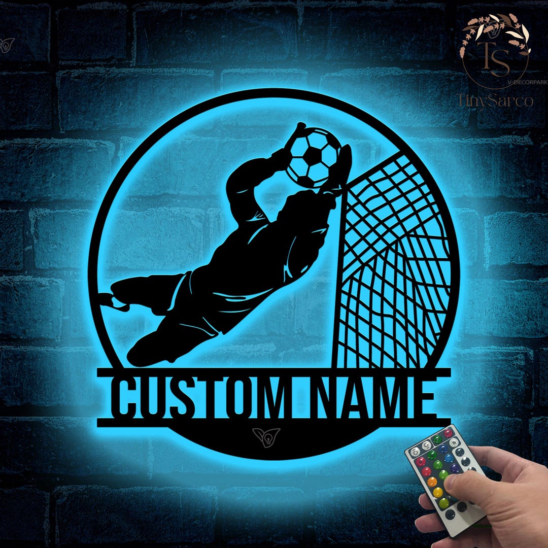 Soccer Metal Sign Led Light, Metal Sports Signs Soccer Coach Gift ...