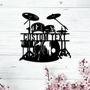 Personalized Drum Metal Sign Wall Art With LED Lights, Custom Drummer ...