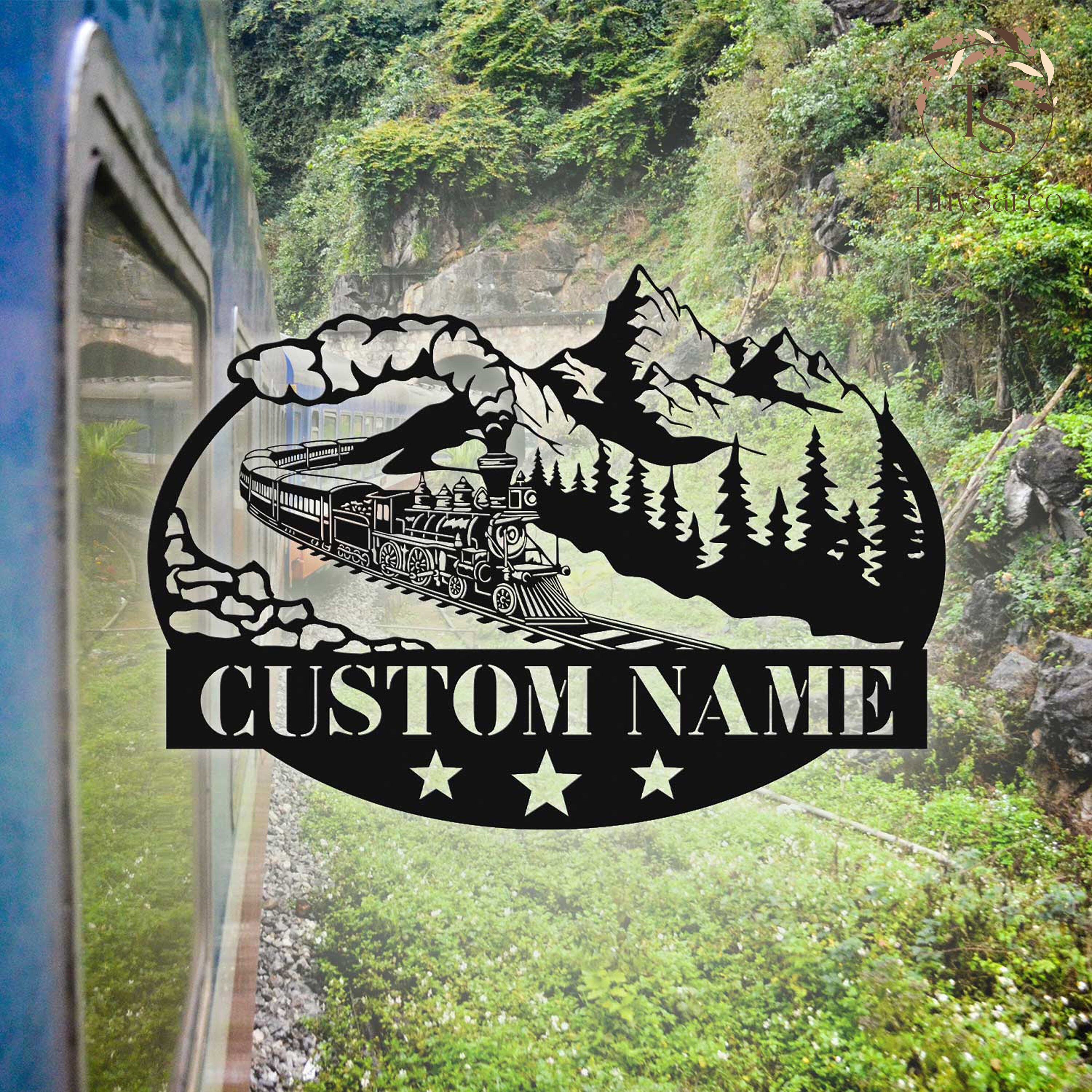 Personalized Train Sign Railroad Sign, Custom Train Railway Sign Metal ...