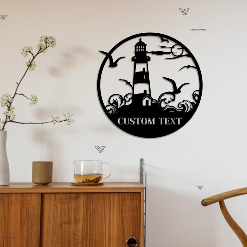 Lighthouse Metal Personalized, Custom Lighthouse Name Sign, Beach House ...