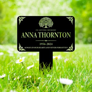 Custom Memorial Tree Sign With Stake, Personalized Memorial Plaque ...