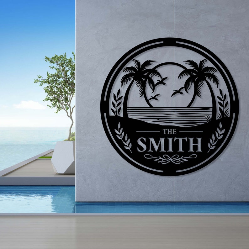 Personalized Beach House Metal Sign, Custom Family Beach House Sign ...