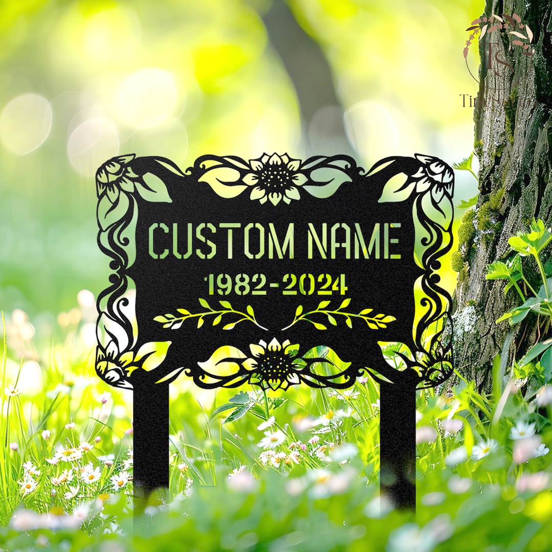 Personalized Metal Garden Decor, Custom Garden Sign Metal, Metal Yard ...