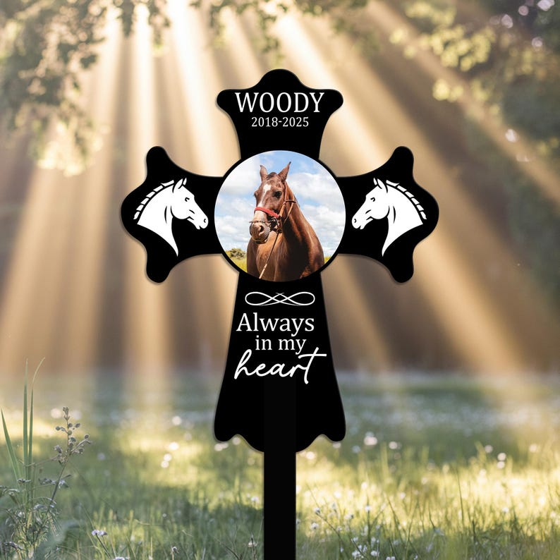 Custom Horse Pet Memorial, Personalized Photo Horse Yard Stake, in ...