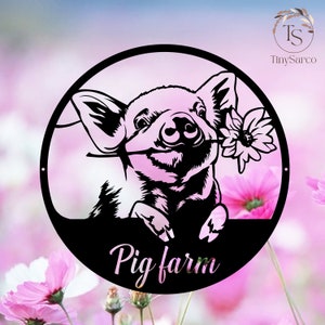 Personalized Pig Farm Metal Sign, Custom Pig Farm Metal Wall Art, Pig ...