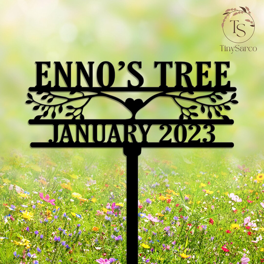 Custom Memorial Tree Sign With Stake, Personalized Tree Metal Garden ...
