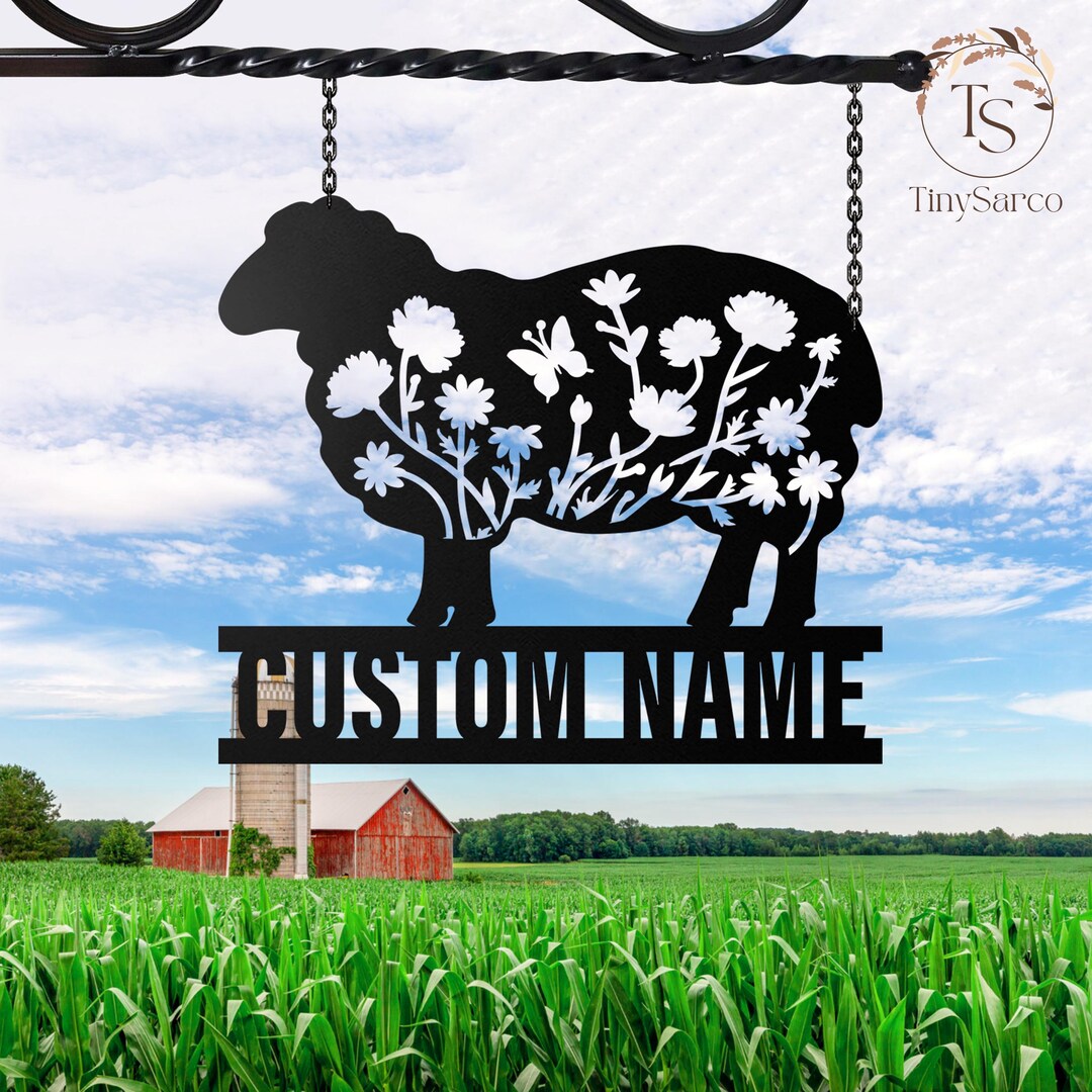 Sheep Farm Metal Sign Personalized, Sheep Decor, Sheep Farm Metal Wall Art, Sheep Ranch Welcome ...