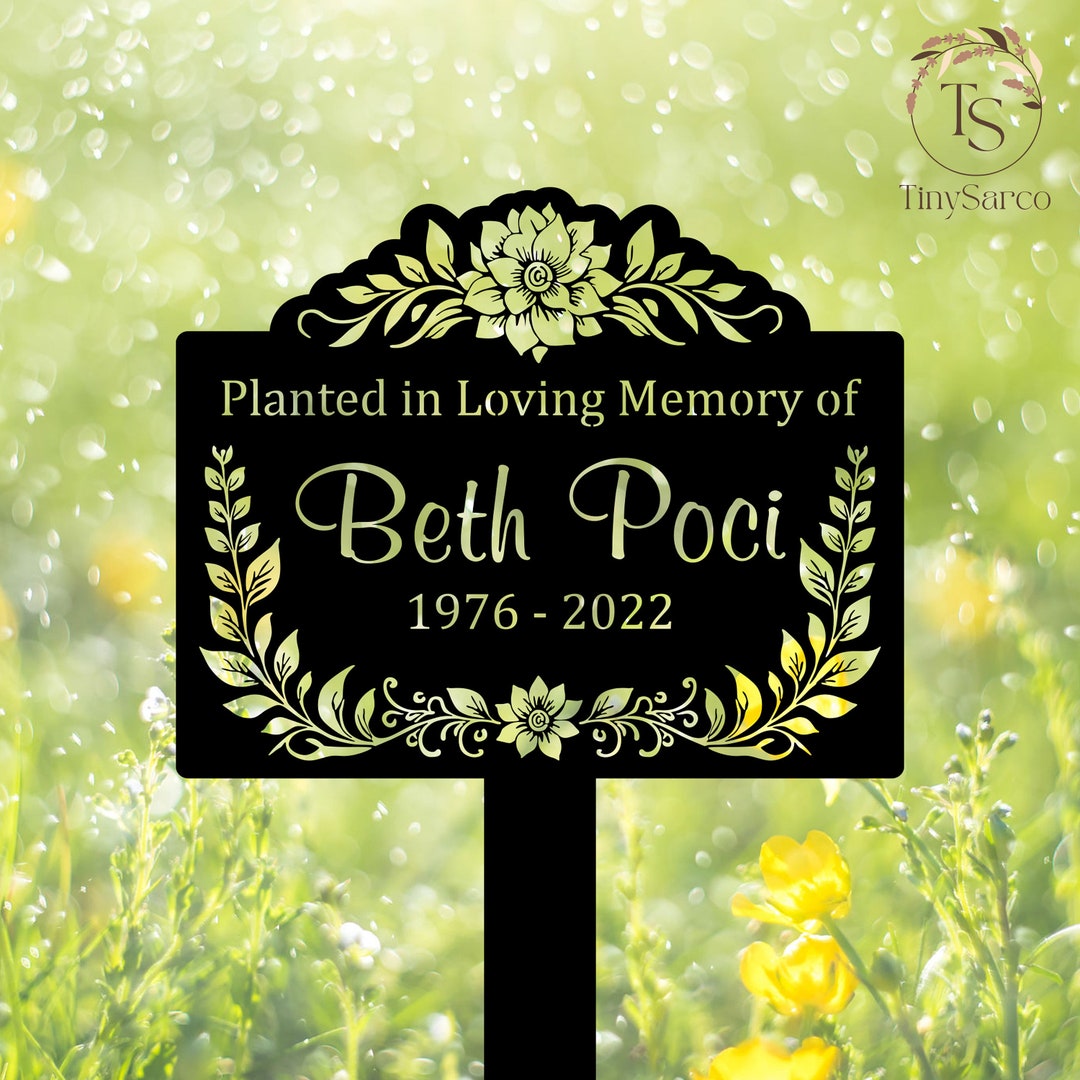 Custom Tree Memorial Sign With Stake, Tree Plaque Marker, Metal ...