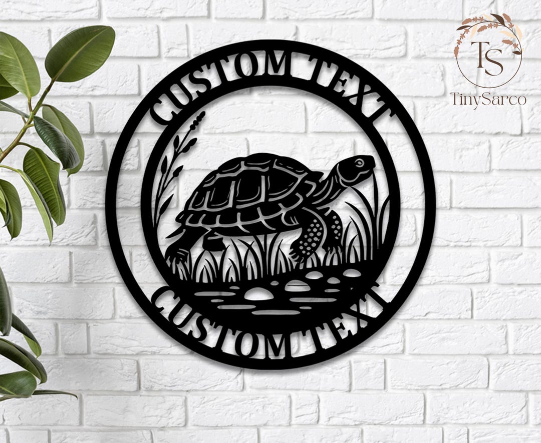 Custom Tortoise Metal Wall Art Led Lights, Personalized Tortoise Metal Name Sign, Turtle Metal ...