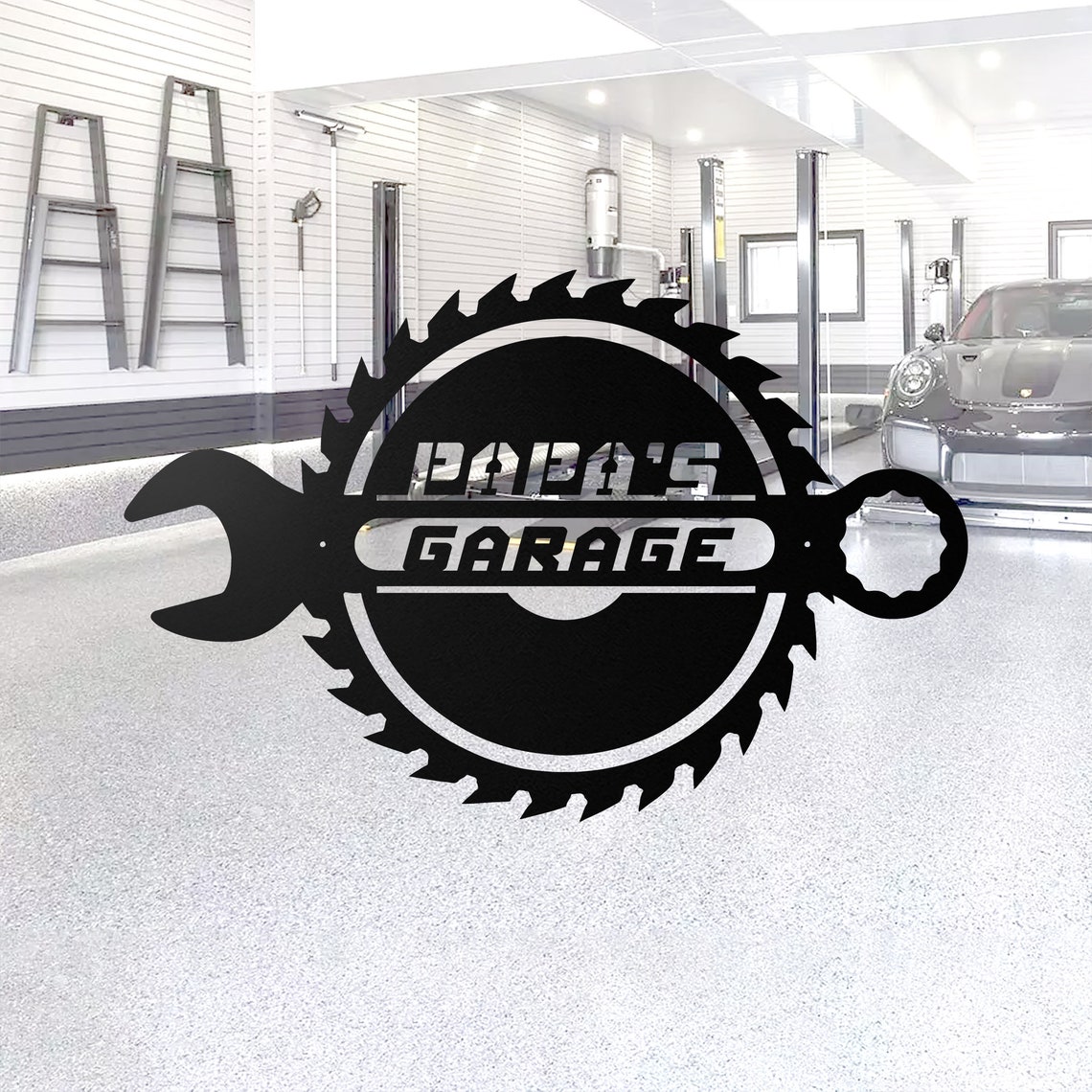 Personalized Metal Garage Sign With LED, Custom Name Garage Decor ...