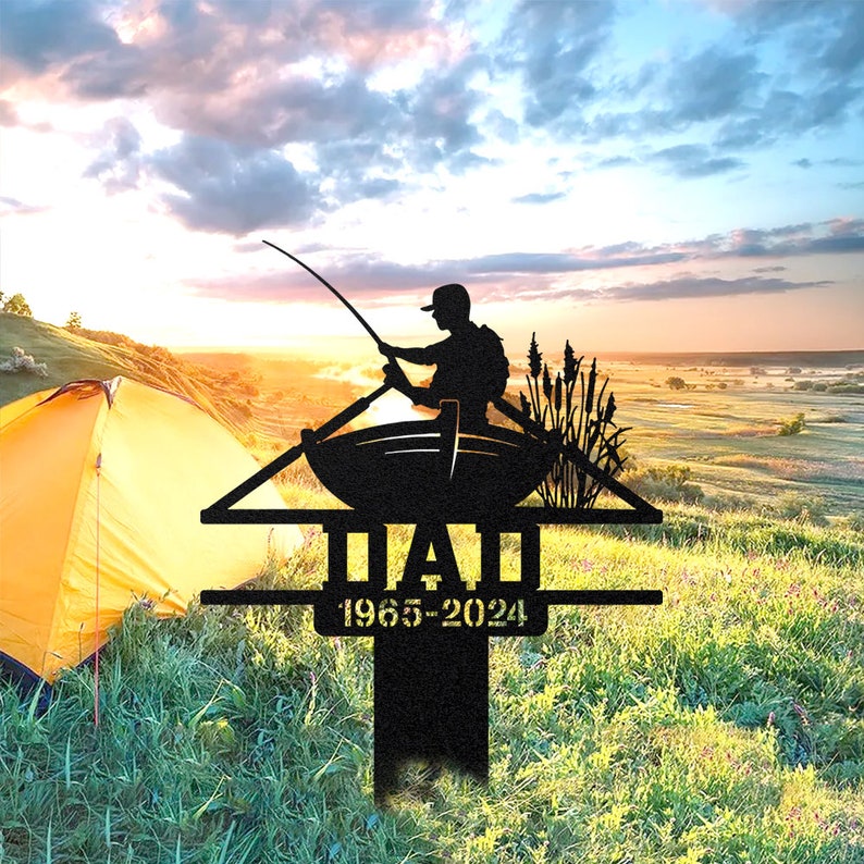 Custom Fishing Heaven Memorial Stake, Fishing Lover Gift, Fisherman ...