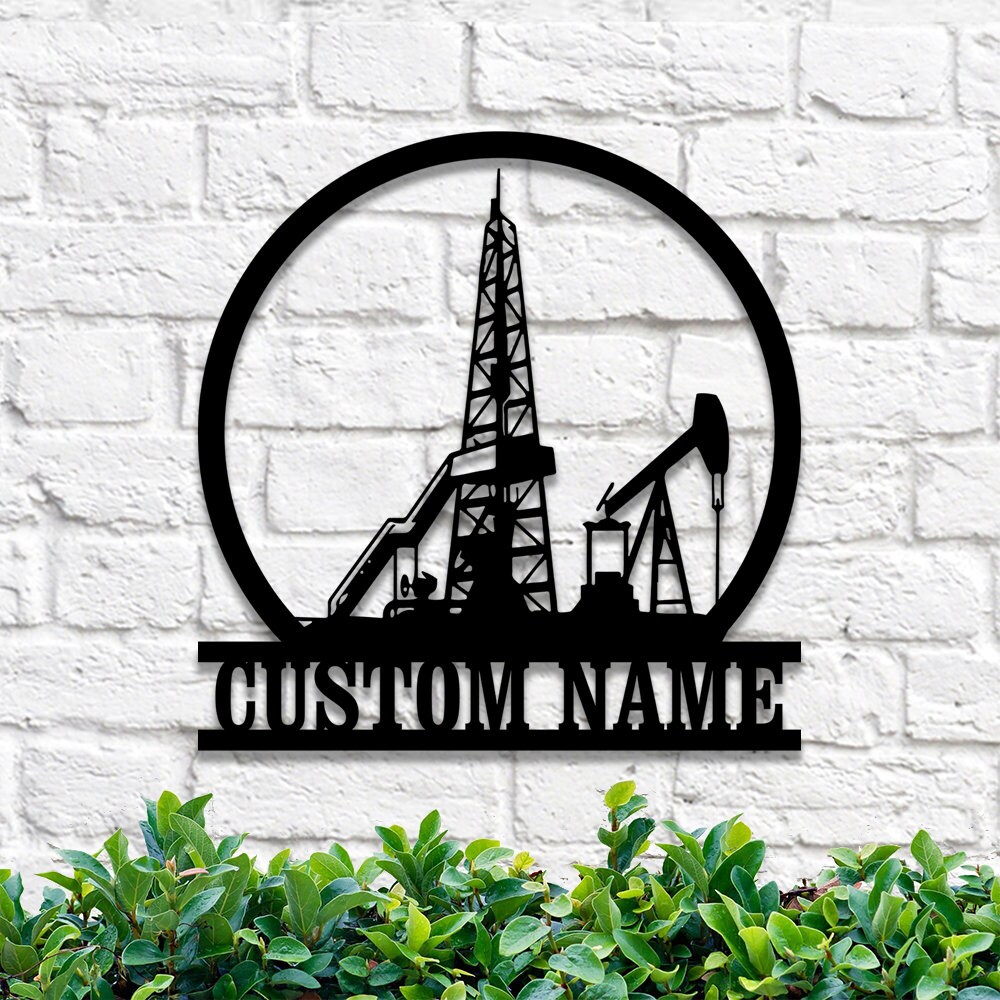 Personalized Oil Field Metal Sign Wall Art With Led Light, Custom Oil ...
