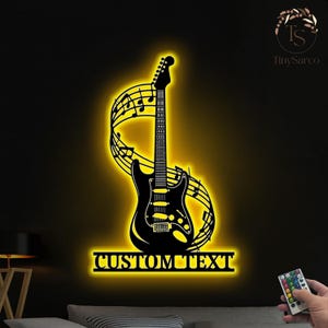 Personalized Guitarist Name Sign Led Light,acoustic Guitar Sign Wall ...