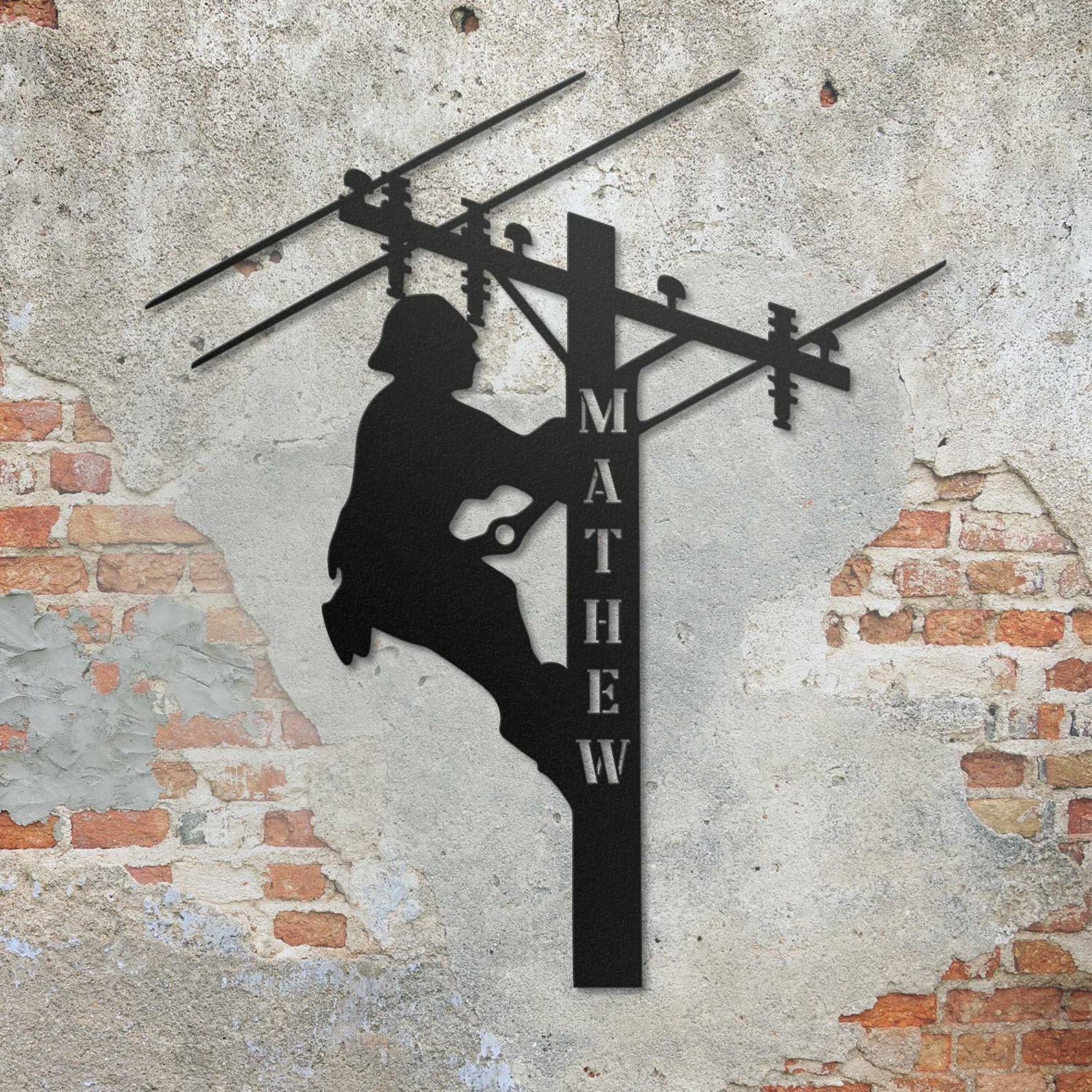 Lineman Metal Sign LED Custom, Handmade Lineman Gift, Lineman Sign ...