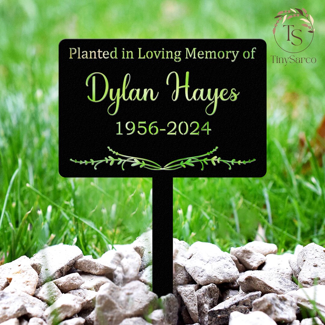 Tree Memorial Custom Sign With Stake, Personalized Tree Metal Garden ...