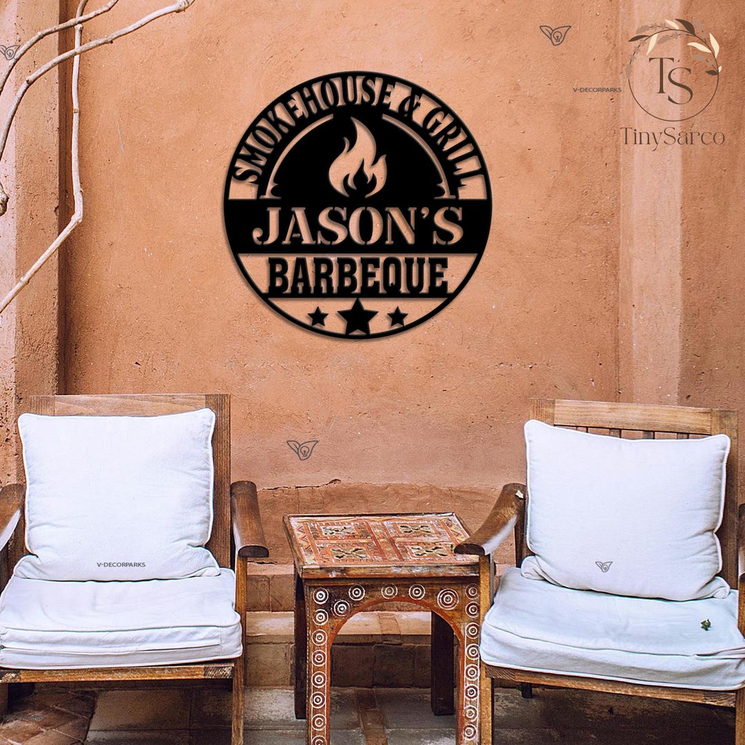 Custom Metal Barbecue Metal Wall Sign, Custom Grill Sign, Barbecue Sign ...