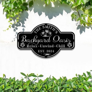 Personalized Backyard Pool Metal Sign Led,outdoor Wall Decor,pool Signs ...