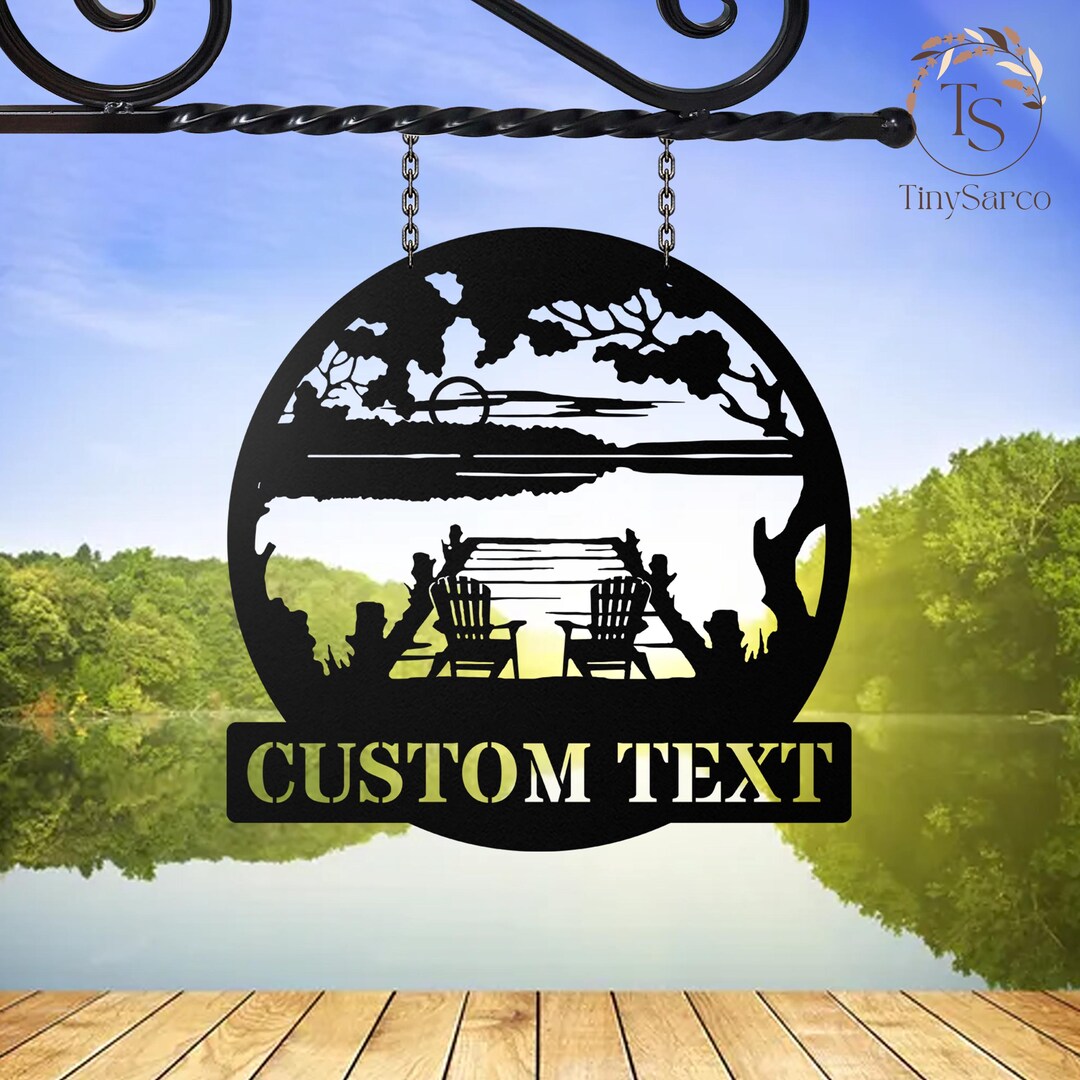 Custom Metal Lake House Sign, Outdoor Camp Decor, Personalized Campfire ...