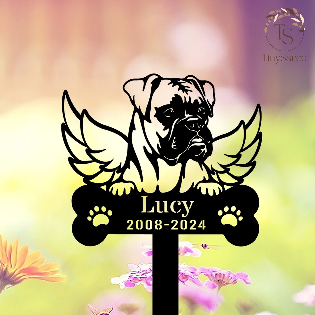Personalized Boxer Dog Memorial Stake, Boxer Metal Stake, Boxer Lover ...