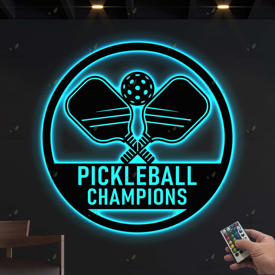 Pickleball Club Sign LED ,pickleball Metal Wall Decor, Powder Coated ...
