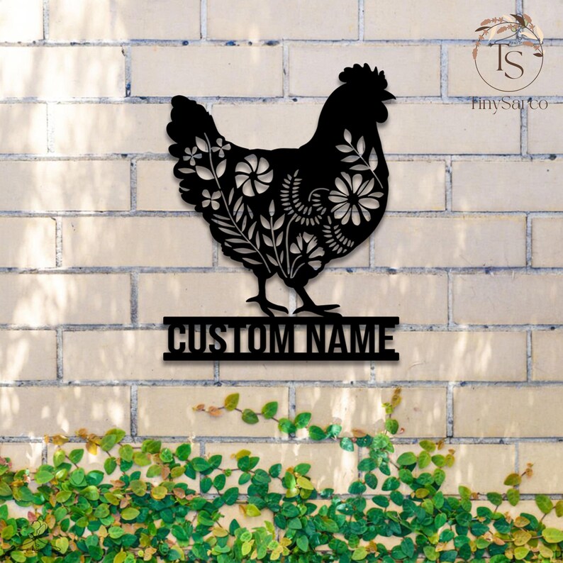 Personalized Floral Chicken Farm Sign With Lights,hen Coop Sign,hen ...