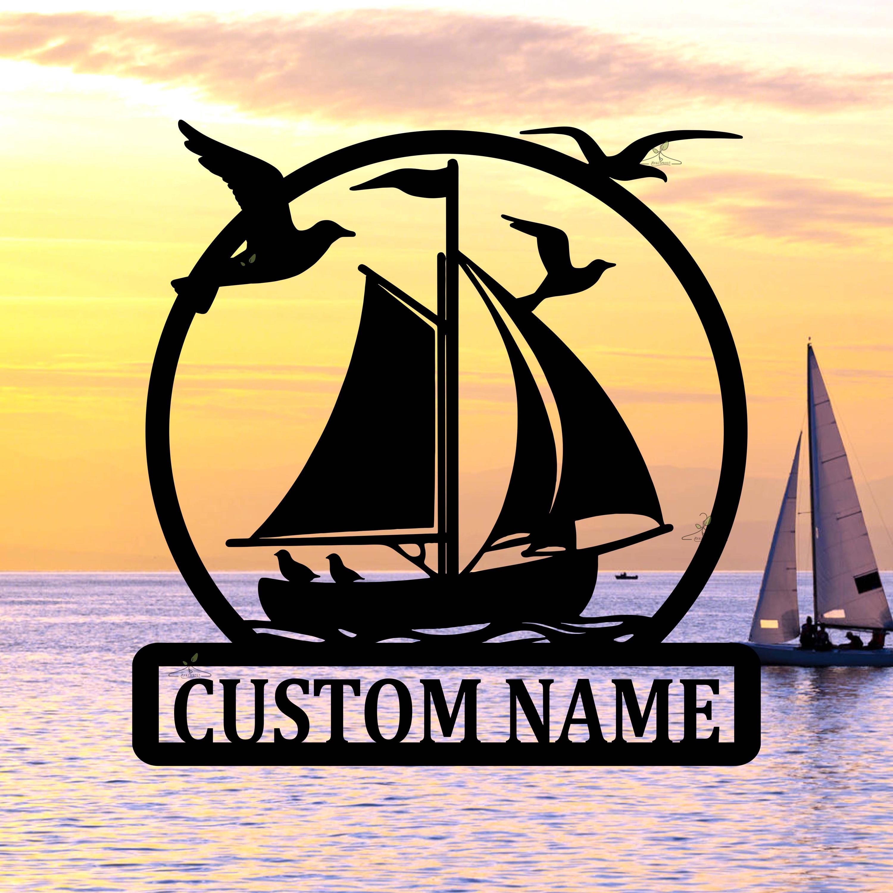 Personalized Sailboat Metal Sign, Sailing Sign, Sailboat Ocean Metal ...