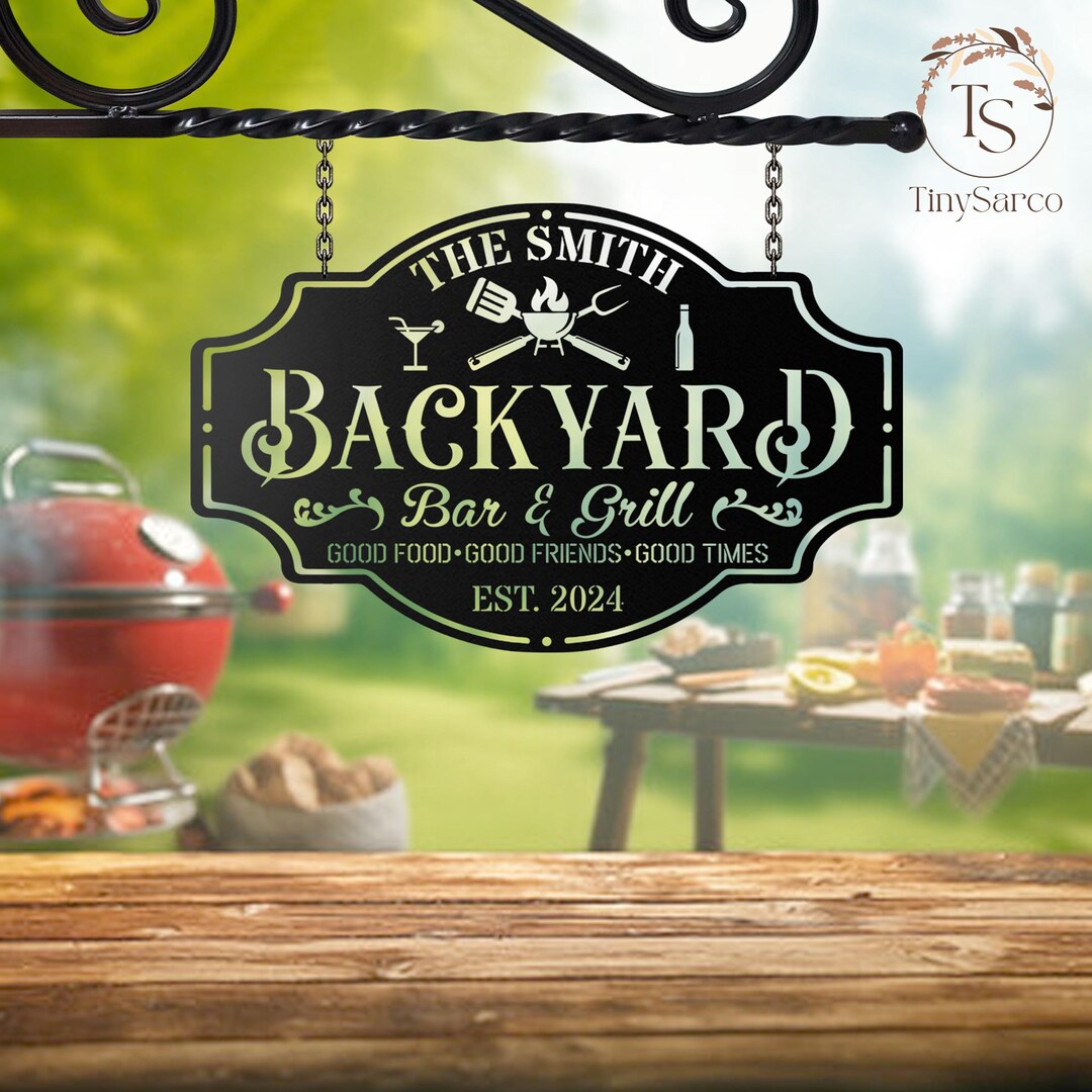 Personalized Backyard Pool Metal Sign, Lake House Sign, Outdoor Wall ...