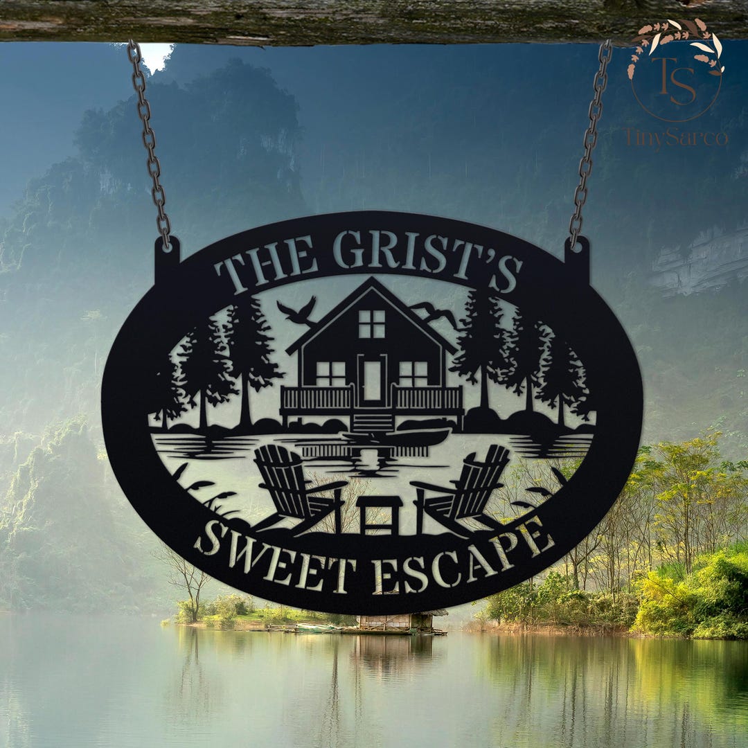 Personalized Metal Cabin Sign Custom Lake House Sign, Family Lake House ...