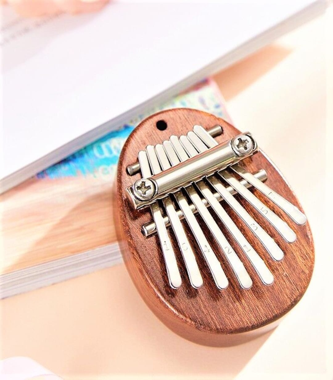 8 Keys Mini Kalimba Thumb Piano, Quality Exquisite Solid Wood, Finger ...