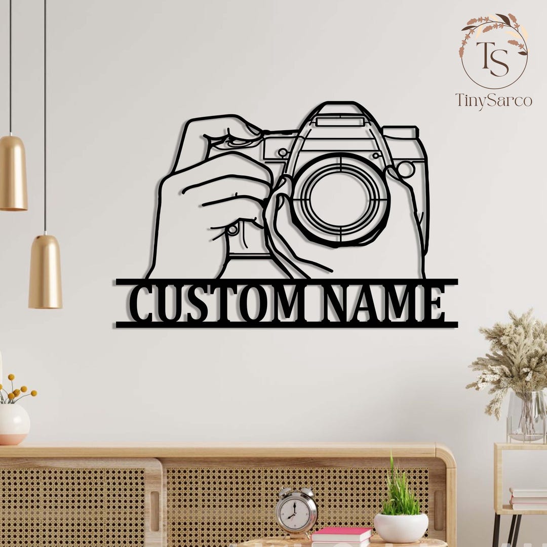 Personalized Camera Metal Wall Art, Camera Metal Sign, Camera Decor ...