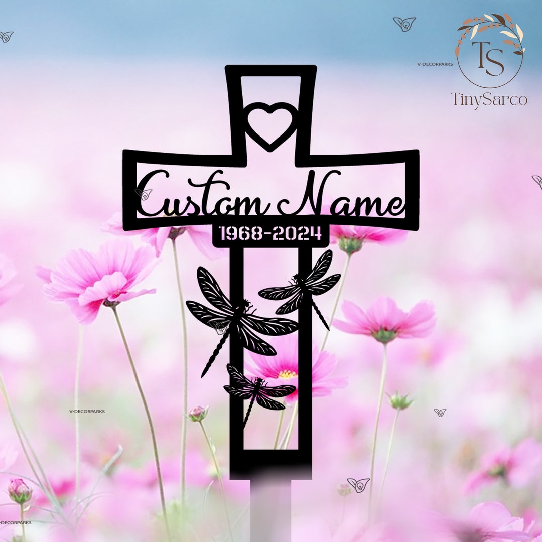 Custom Dragonfly Memorial Stake, Dragonfly Stake, Sympathy Sign ...