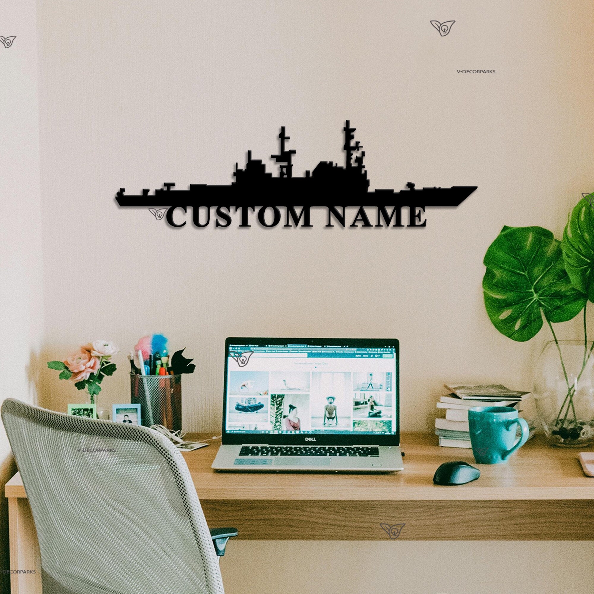 US Navy Ships Metal Sign Wall Art With LED Lights Custom, Navy Veterans ...
