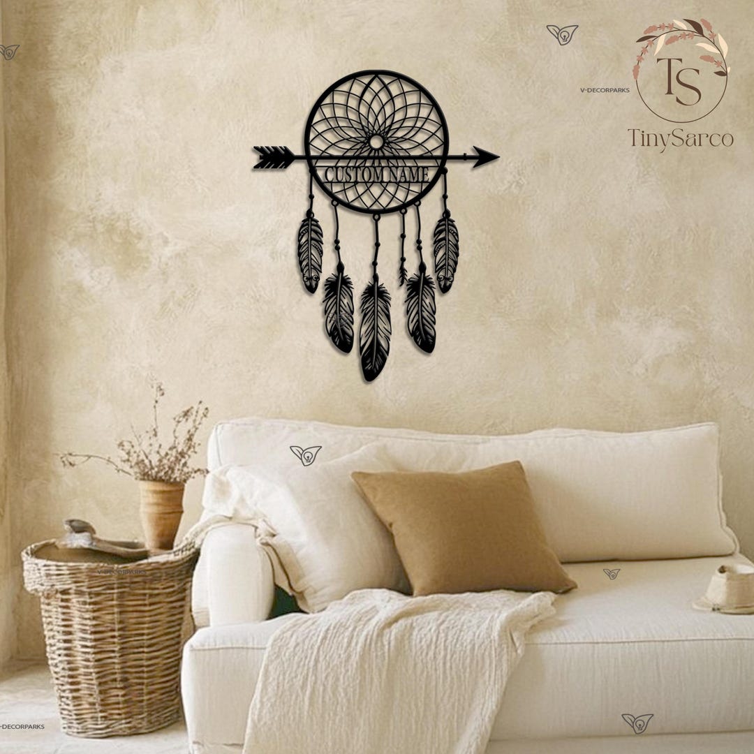 Custom Dream Catcher Metal Wall Art, Dream Catcher Metal Sign, Bedroom ...