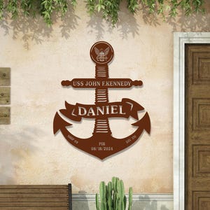 Personalized Navy Anchor Metal Sign, Navy Anchor for Graduation ...