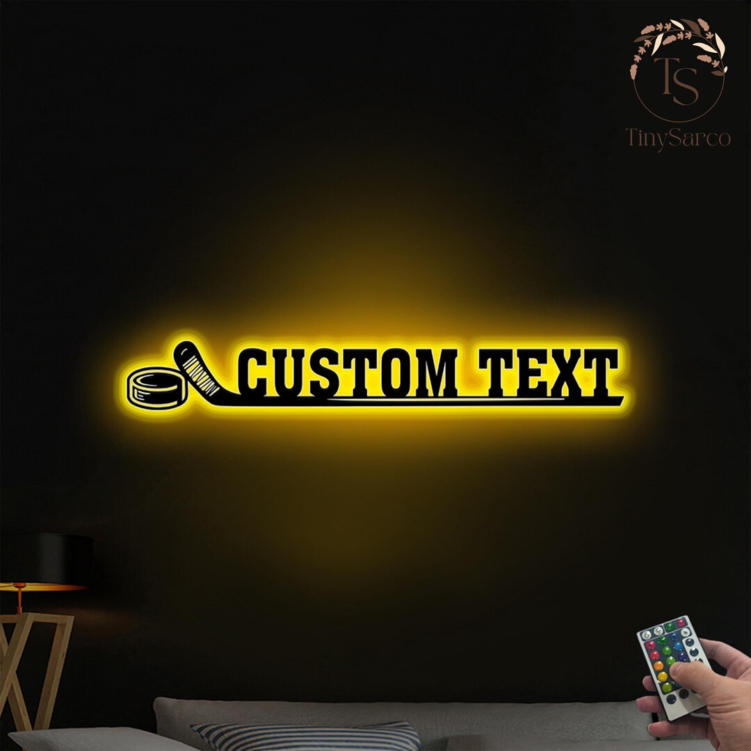 Personalized Hockey Stick With Name Sign Led Light Hockey Player Name ...