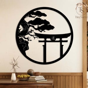 Tori Gate Art Bonsai Tree Metal Wall Art,japanese Metal Art, Japanese ...