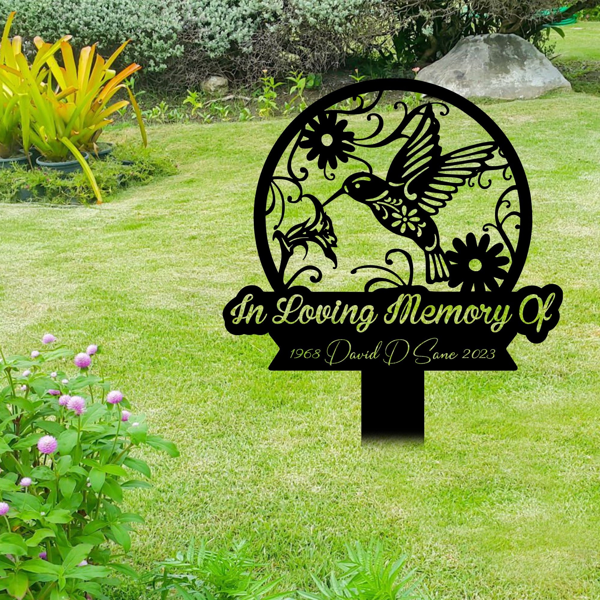 Personalized Hummingbird Memorial Stake, in Loving Memory, Hummingbird ...