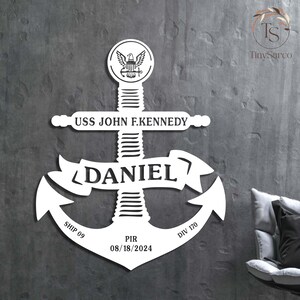 Personalized Navy Anchor Metal Sign, Navy Anchor for Graduation ...