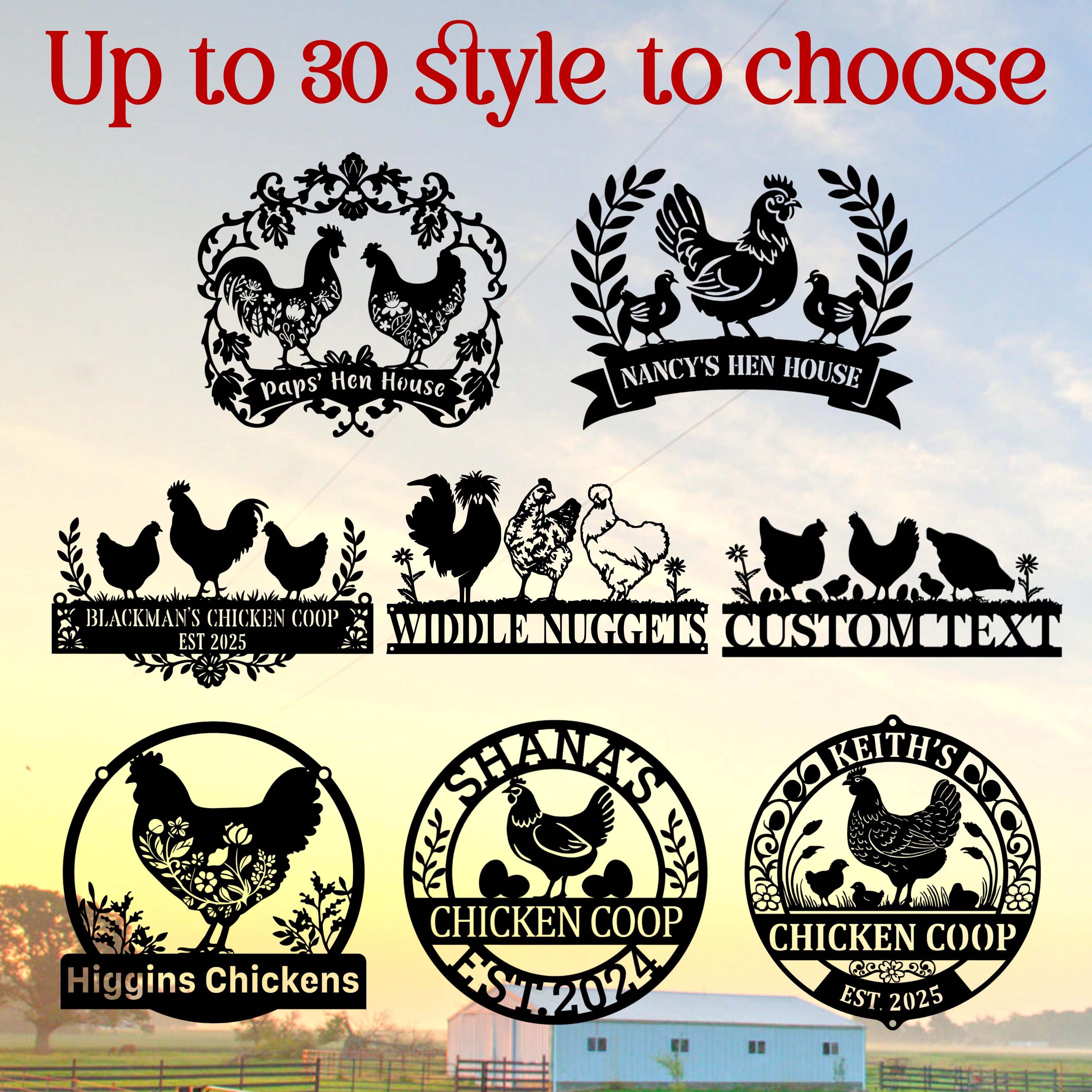 Personalized Chicken Coop Name Sign, Custom Metal Chicken Sign Outdoor ...