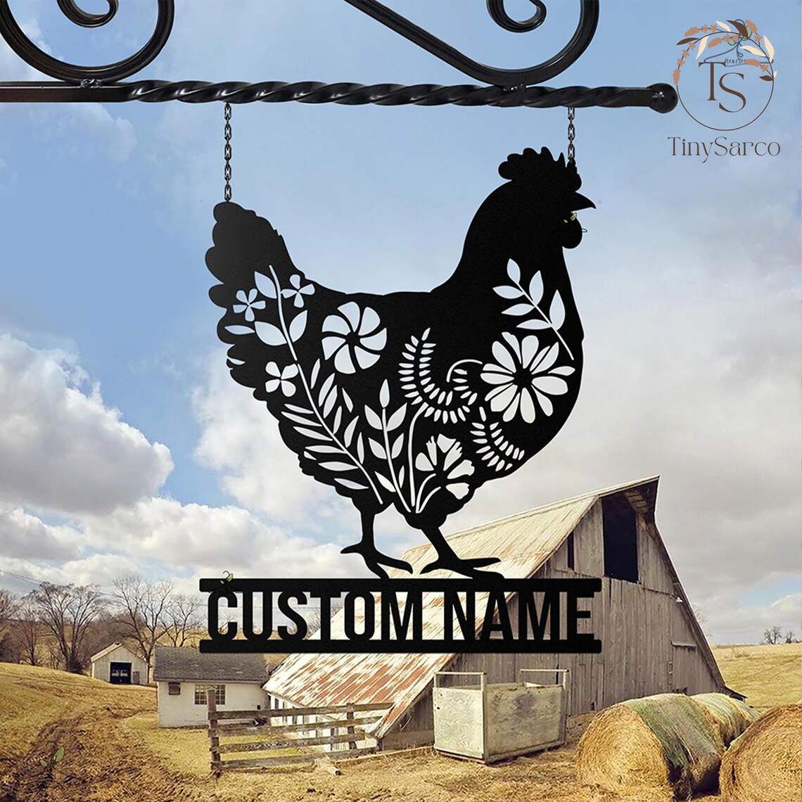 Personalized Floral Chicken Farm Sign With Lights,hen Coop Sign,hen ...