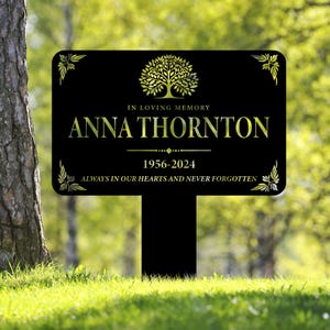 Custom Memorial Tree Sign With Stake, Personalized Memorial Plaque ...