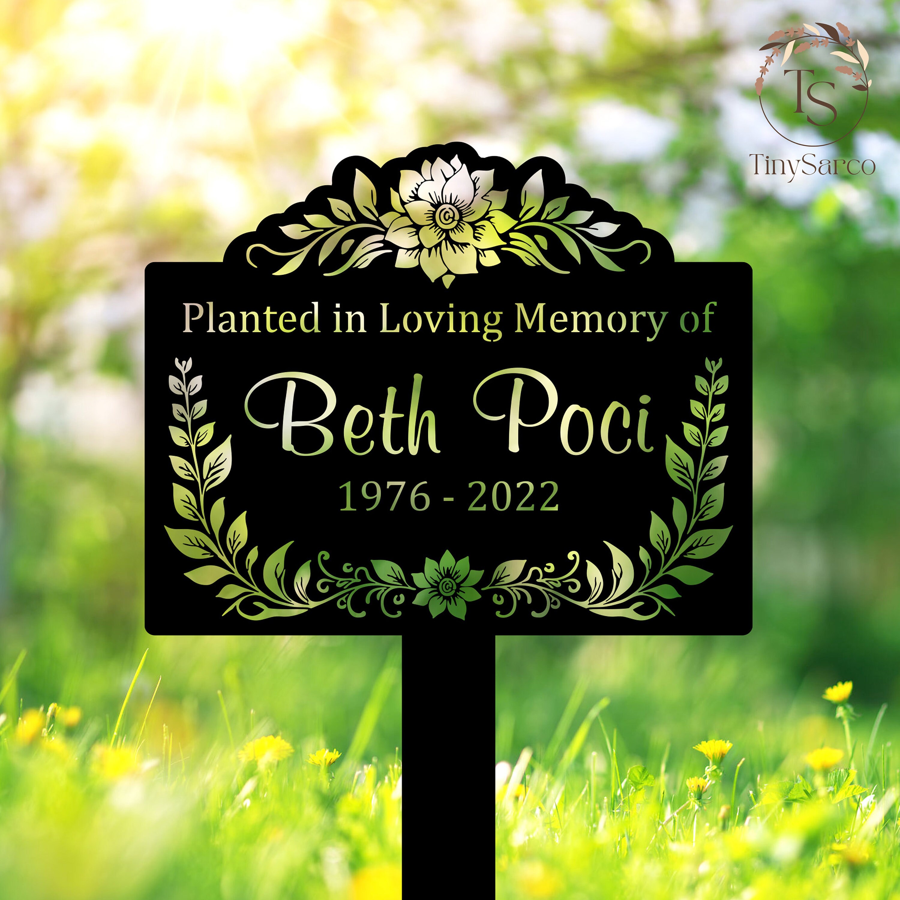 Custom Tree Memorial Sign With Stake, Tree Plaque Marker, Metal ...