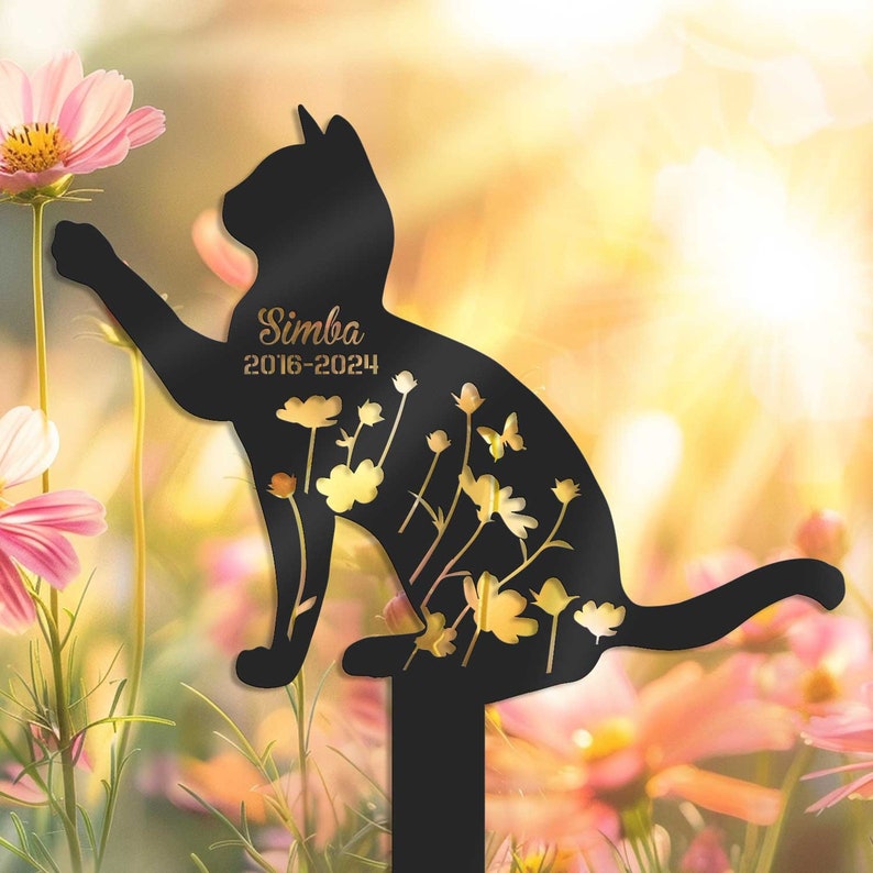 Custom Cat Memorial Stake, Cat Breed Metal Sign, Cat Grave Marker, Cat ...