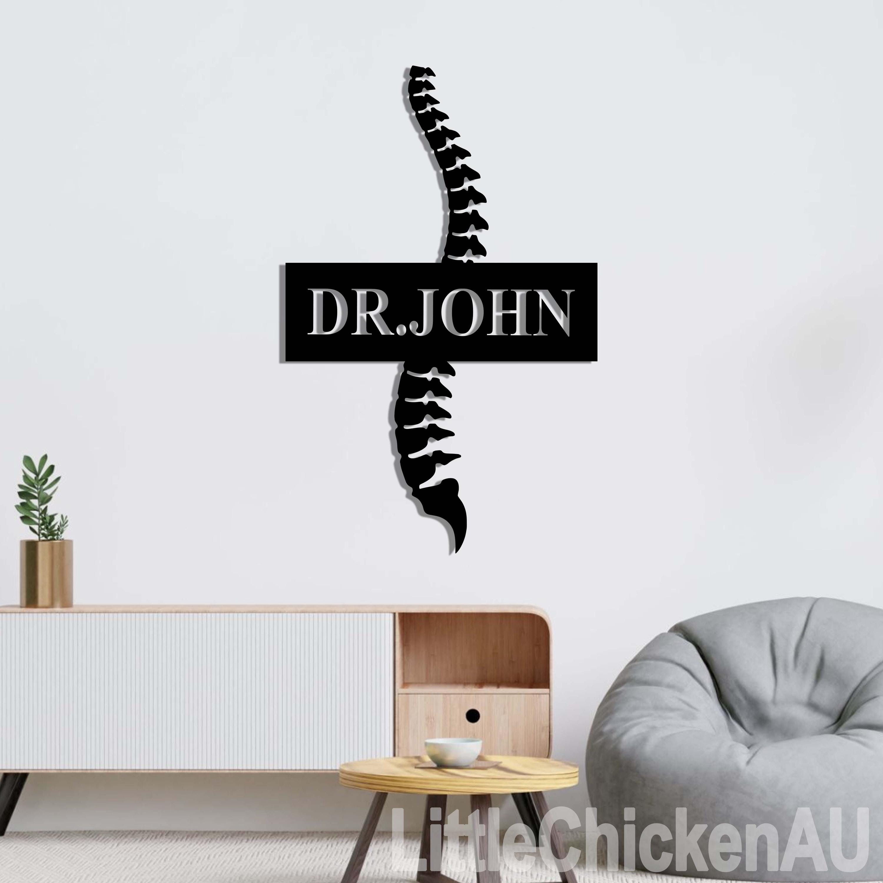 Personalized LED Chiropractor Sign, Custom Spine Metal Wall Art Light ...