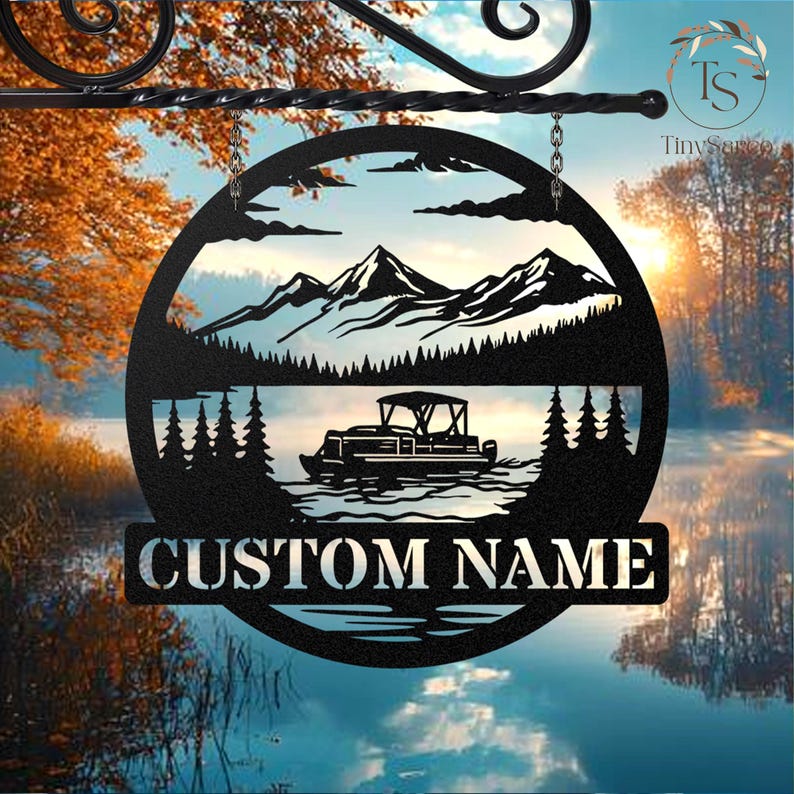Personalized Pontoon Boat Lake Sign, Custom Name Dock Decor, Boat House ...